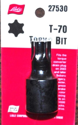 Lisle 27530 T-70 T70 Torx Large Bit 1/2" Drive But Made in USA in ...
