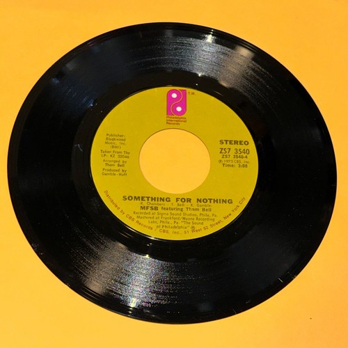 MFSB Something For Nothing TSOP 45 rpm Record Vinyl 7"Three Degrees ...