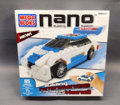 💥Vintage Mega Bloks Nano 5902 Building System Set 85 Pieces Race Car ...