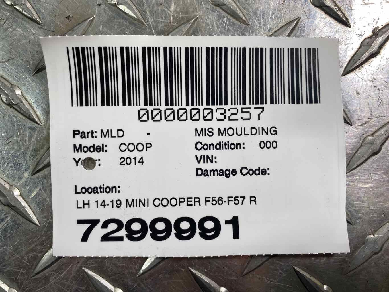 LH 14-19 MINI COOPER F56-F57 RONT LEFT BOTTOM WINDOW TRIM 51337299991 ...