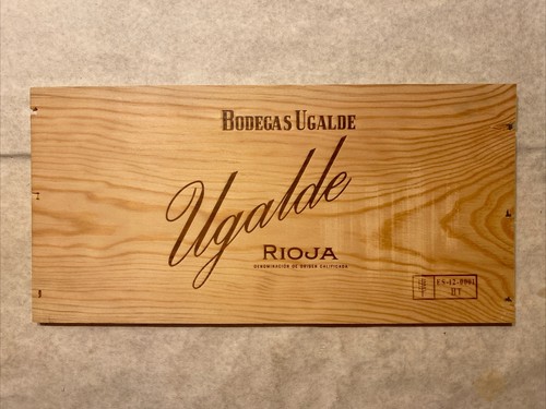 1 Rare Wine Wood Panel Bodega’s Ugalde Rioja Vintage CRATE BOX SIDE 12/ ...