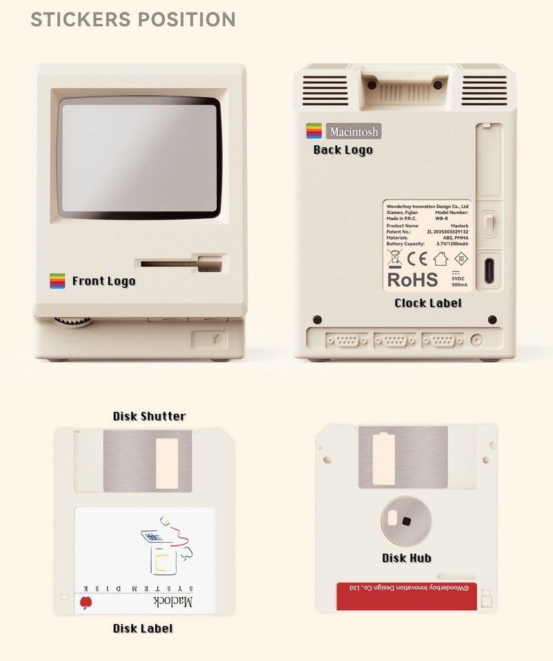 Retro Macintosh Digital Alarm Clock Maclock 1984 Apple Mac Clock Rechargeable | eBay