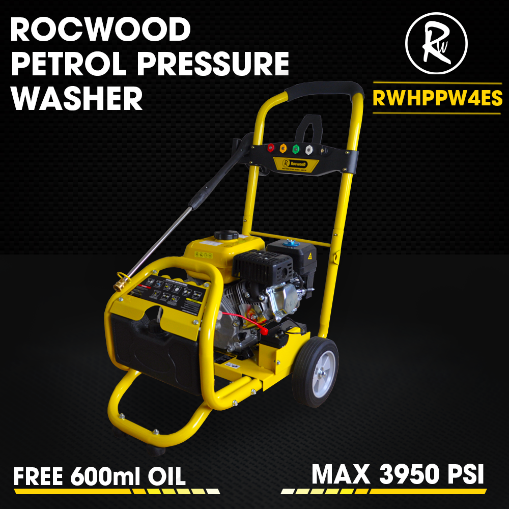 RocwooD Petrol Pressure Power Washer ELECTRIC START 3950 PSI 8HP Jet ...