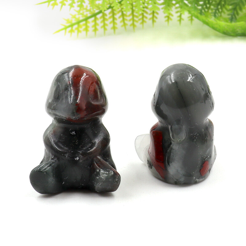 6pcs Natural Carved Charmander Crystal Ornament Healing Stone Beads ...