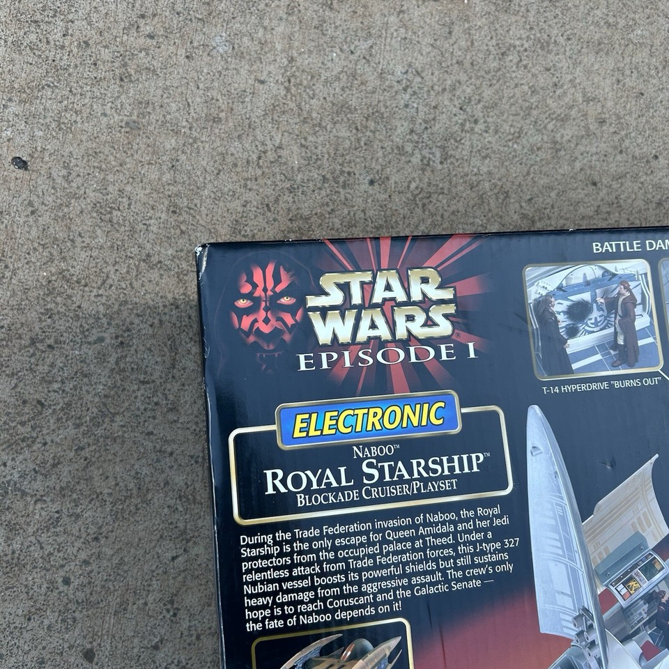 RARE Star Wars Episode 1 Naboo Royal Starship Blockade Cruiser Playset ...