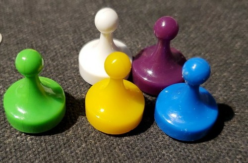 Clue Board Game Character 5 Tokens Replacement Pieces Pawn Movers 1972 ...