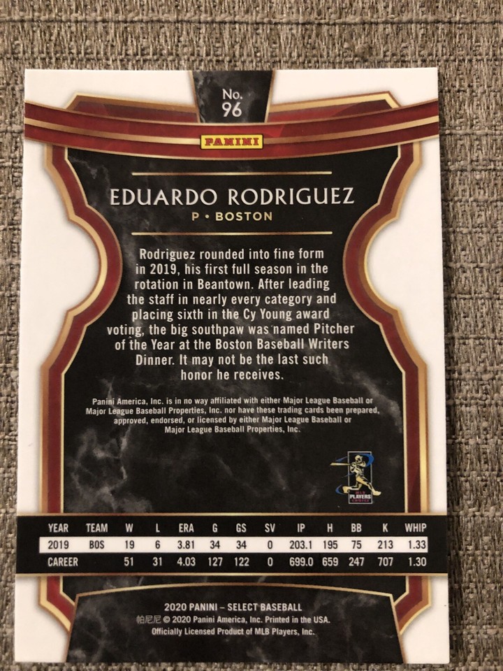 2020 Select Base #96 Eduardo Rodriguez - Boston Red Sox | eBay