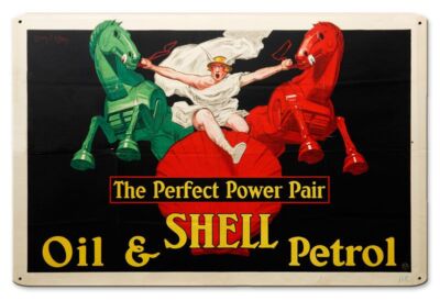SHELL PERFECT POWER PAIR HORSES 18" HEAVY DUTY USA MADE METAL ...