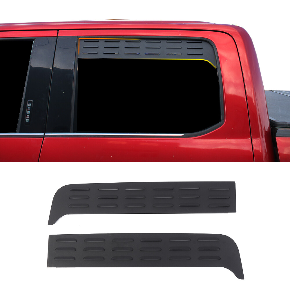 Black Rear Window Glass Louver Air Vent Panel Trim For Ford F150 2015 ...