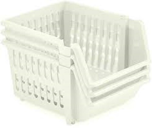 Plastic Stacking Stackers Storage Baskets Rack 3 Tier 18cm Kitchen ...