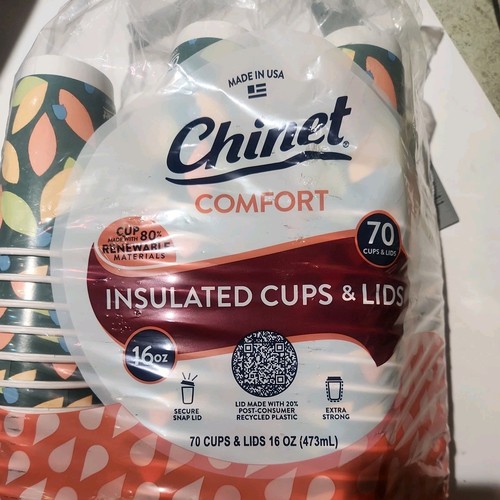 Chinet Comfort Disposable Cups 16oz with Lids ( 70ct ) | eBay