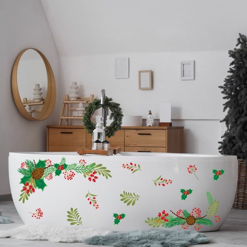 Charming Designs Christmas Wall Stickers Cozy Atmosphere Holiday Motifs ...