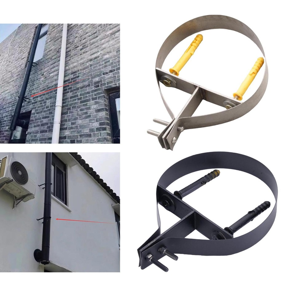 5" Chimney Pipe Bracket Diameter 125 mm Household Wall Strap Pipe Clamp ...