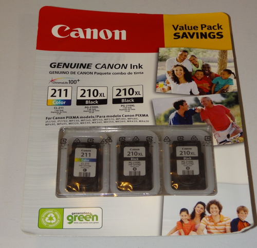 NEW Canon Value Pack 211 Color & 2 210XL Black unknown expiration ...
