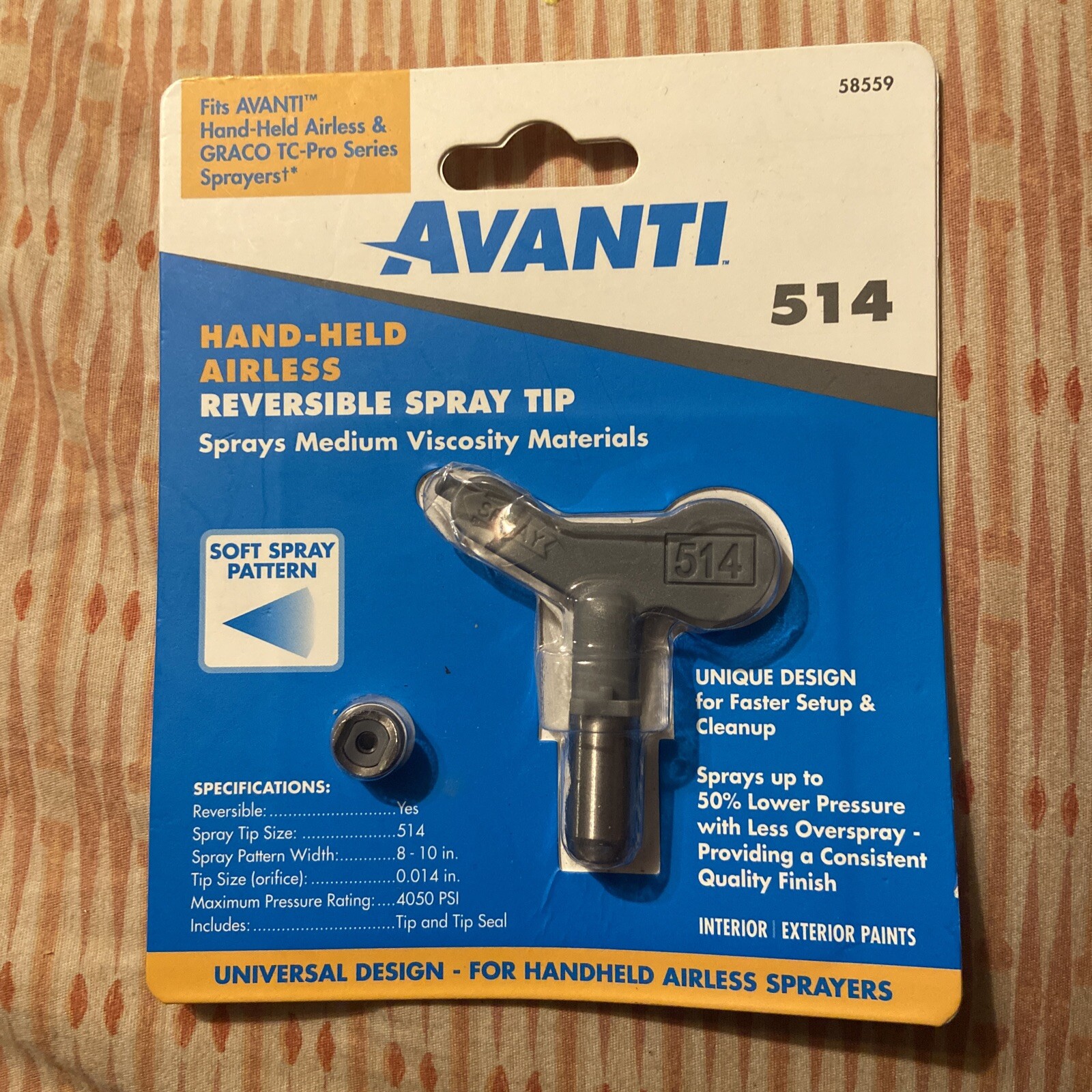 Avanti Spray Tip 519 for Hand-Held Airless Sprayers Wide Fan Pattern ...