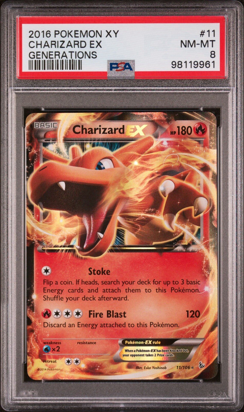 2016 Pokemon XY Charizard EX Generations #11 11/106 PSA 8 NM-MT | eBay