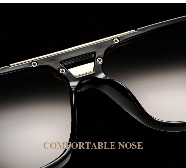 Men Fashion Sunglasses Oversized Square Top Frame Hip Hop Fancy Black ...