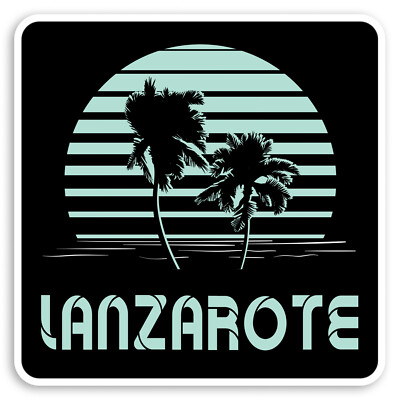 2 x 10cm Cool Lanzarote Vinyl Stickers - Travel Tropical Luggage ...