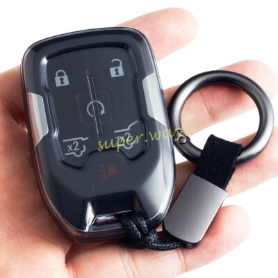 Transparent Black Key Chain Cover Case For Chevrolet Silverado Tahoe ...