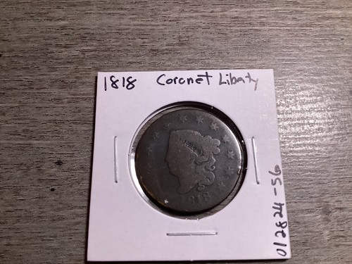 1818 Coronet Head Large Cent 207 Year Old US Coin 012824 56rk | eBay