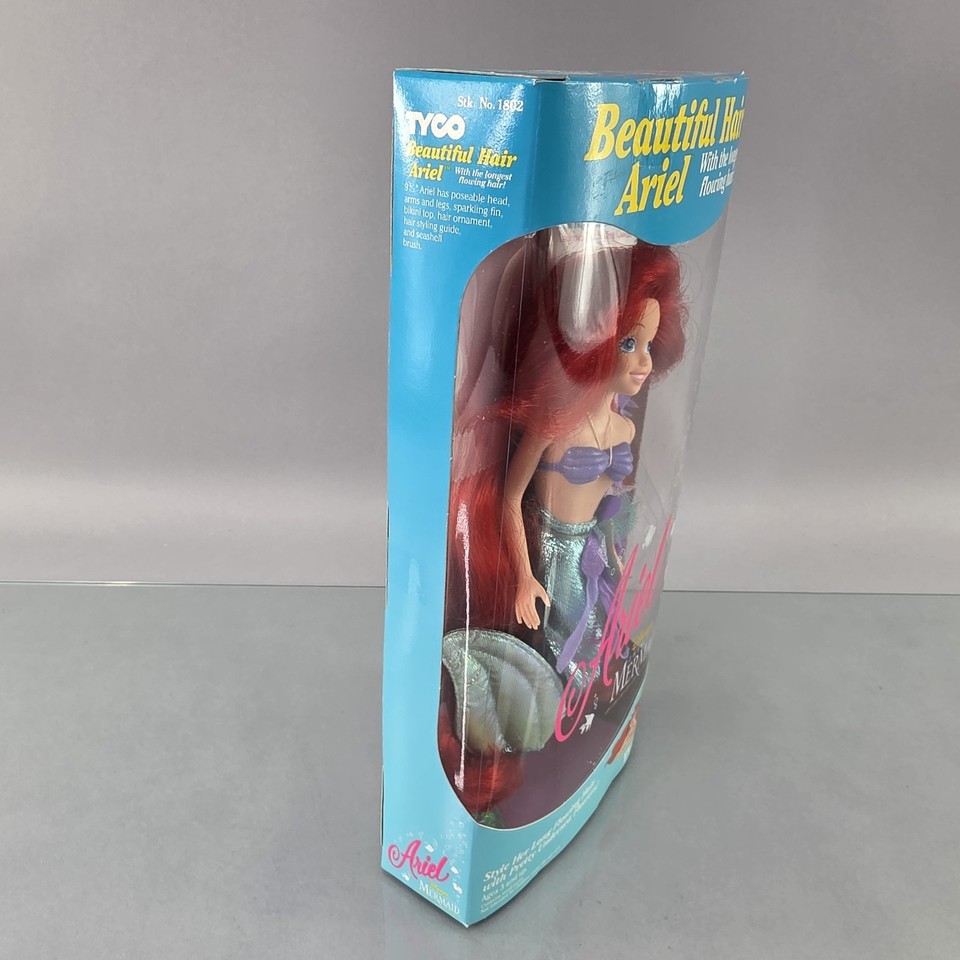 TYCO Little Mermaid Beautiful Hair Ariel Doll Set #1802 Disney Vintage ...
