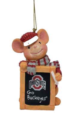 Ohio State Buckeyes Holiday Mouse Resin Ornament 3" Team Sports America ...