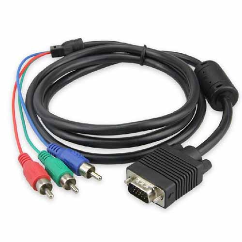 VGA To 3 RCA Male Component AV Video Converter Adapter Cable PC TV HDTV ...
