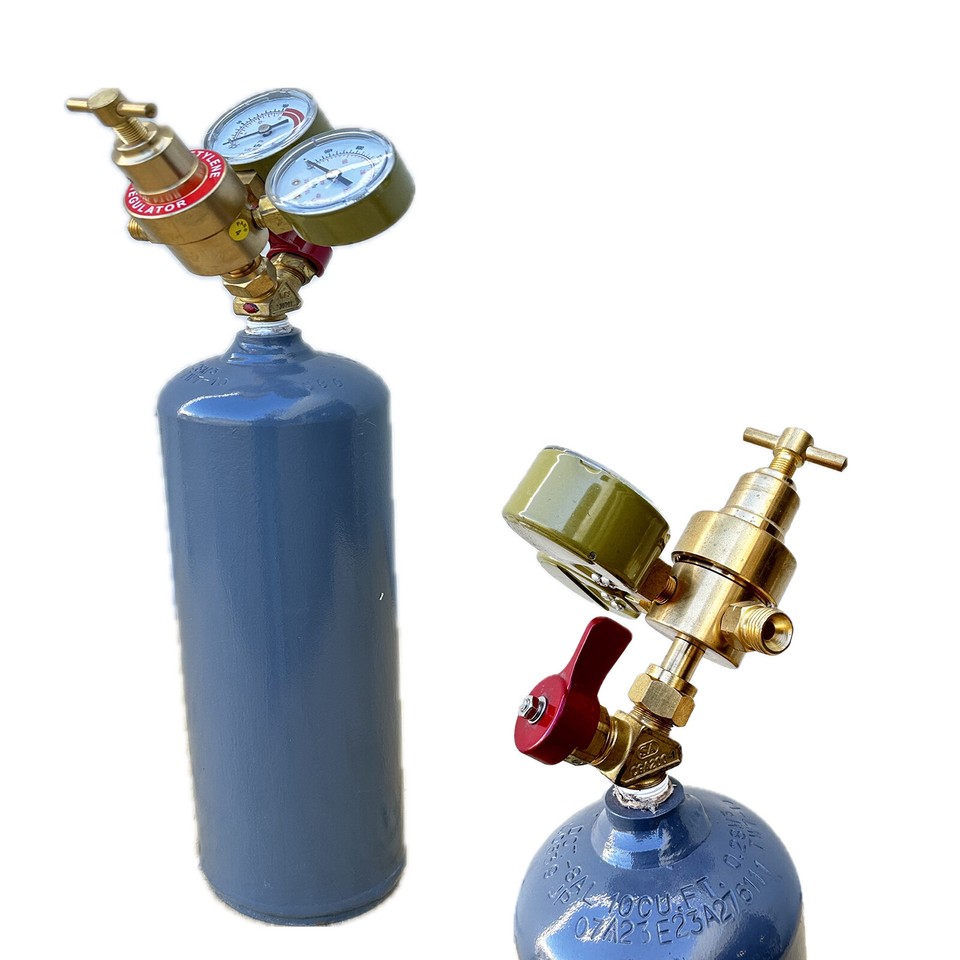 10 Cu. FT Acetylene Steel Gas Cylinder Welding Tank DOT Approved w ...