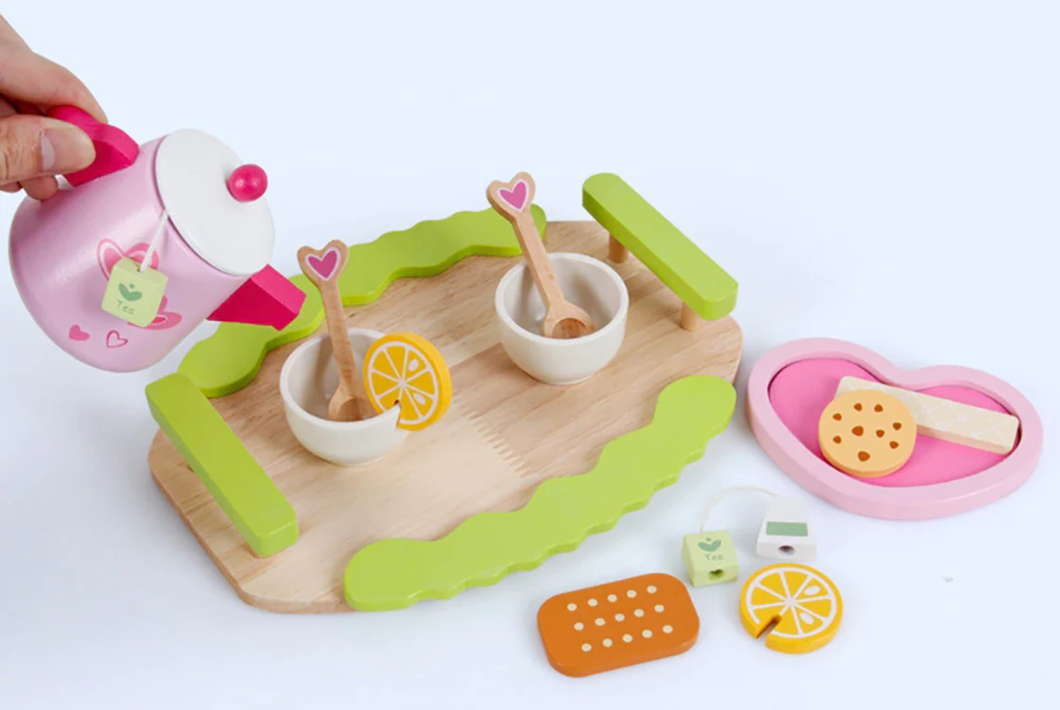 Kids Wooden Kitchen Tea Set Pretend Play | eBay