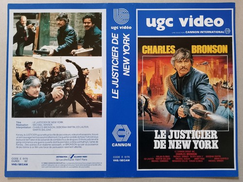 JAQUETTE VHS - LE JUSTICIER DE NEW YORK - VHS SLEEVE - CHARLES BRONSON ...