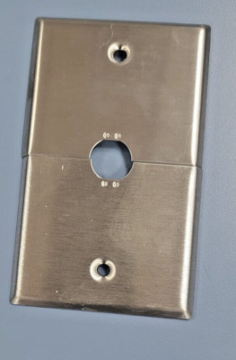 STAINLESS STEEL SPLIT 2 PIECES SINGLE GANG WALL PLATE (NO GROMMET) | eBay