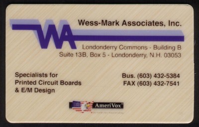 Wess-Mark Associates, Inclus Nh (Imprimé Circuit Plateaux Modèles ...