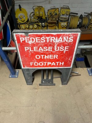 Pedestrian Diversion to other footpath Road Works Sign Plastic Frame ...