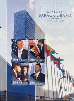 PALAU PRESIDENT BARACK OBAMA VISIT TO THE U.N. STAMPS SHEET 2011 MNH ...