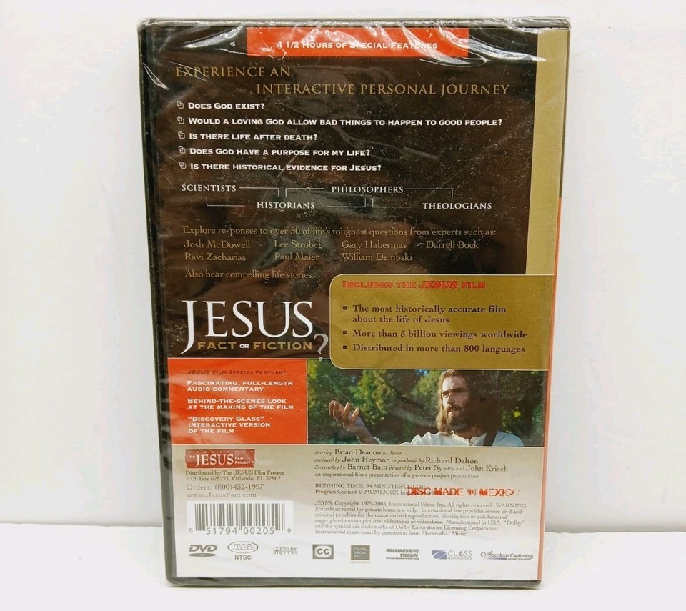 Jesus Fact Or Fiction (DVD) Jesus Film Project 2003 (New Sealed) | eBay