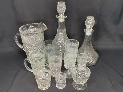 Vintage Anchor Hocking Wexford Diamond Pattern Drinkware Glasses YOUR ...