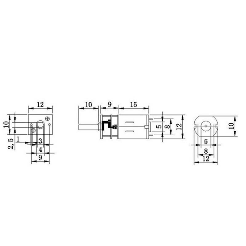 N20 Geared Motor, Motor + Coupling with Tyre + Bracket + Screws Robot ...