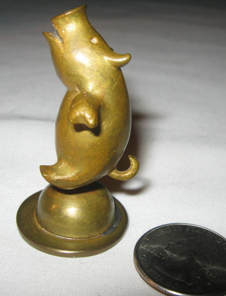 ANTIQUE WHW ART DECO BRONZE DANCING PIG HOG STATUE SCULPTURE TOY ...