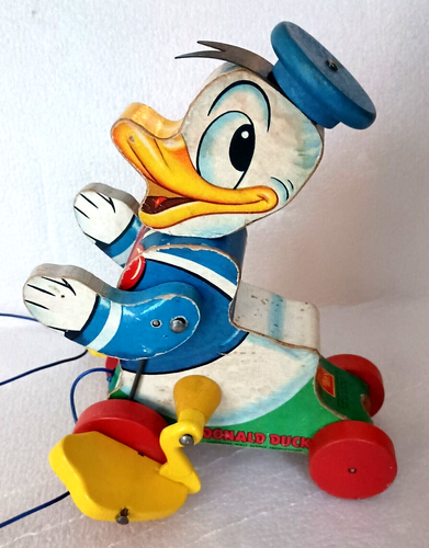 Rare Vtg 1960s Walt Disney Fischer Price #765 Donald Duck Pull Toy Nice ...