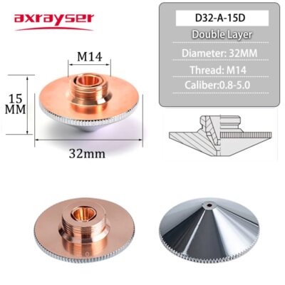 Axrayser Laser Nozzle Single Double Layer D32mm Chrome Plated New for ...