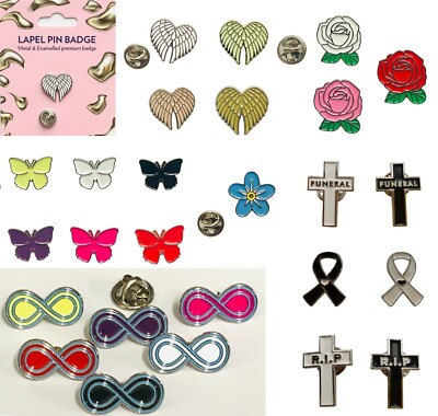In Memorial Lapel Pin Badges, Memory Funeral Brooch, + loved ones hobby ...