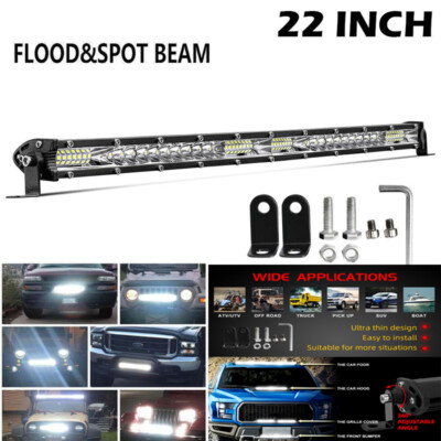 22 inch Slim Led Light Bar Spot Flood Combo Offroad UTV ATV Boat Truck ...