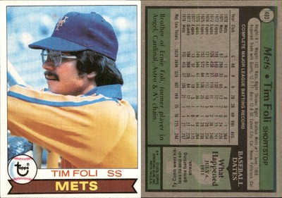 Tim Foli 1979 Topps #403 Card New York Mets FREE SHIP *AutographDen* | eBay