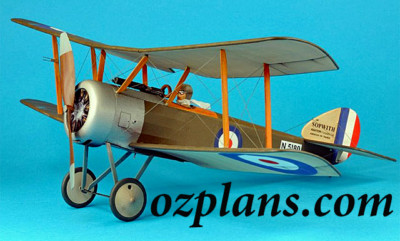 Peanut Scale Sopwith Pup Biplane 12" RC MODEL AIRPLANE PLANS TEMPLATES ...