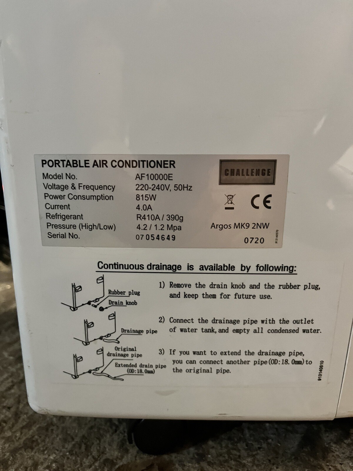 Challenge Portable Air Conditioner AF1000E | eBay UK