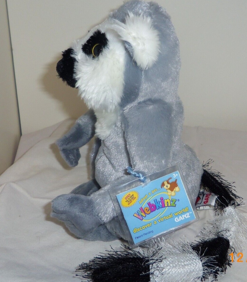 Ringtail Lemur9in Webkinz sitting plush pet sealed unused code MWMT new ...