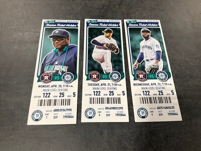 MARINERS~2015 TICKET STUB 4/20/15-4/21/15-4/22/15 VS ASTROS | eBay
