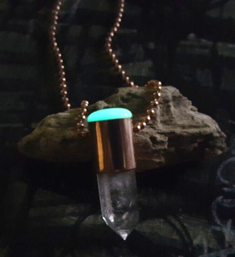 Herkimer Diamond Quartz Crystal Pendant Necklace - Handmade Copper ...