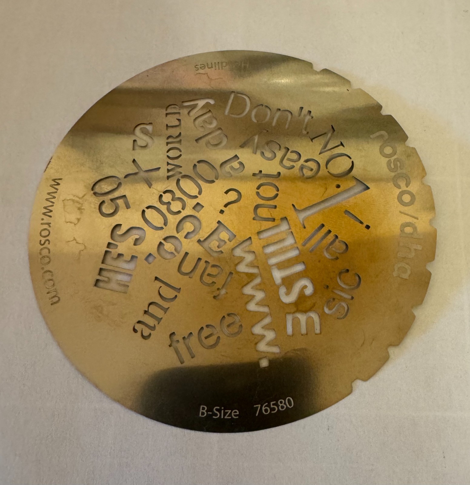 DHA Rosco B Size Gobo 76580 Headlines Theatre Lighting Effects | eBay