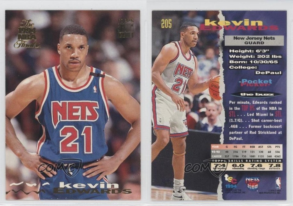 1993-94 Topps Stadium Club NBA Finals Winner Prize Kevin Edwards #205 ...
